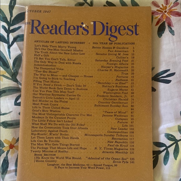 Vintage | Other | Vintage Readers Digest Magazine October 947 | Poshmark
